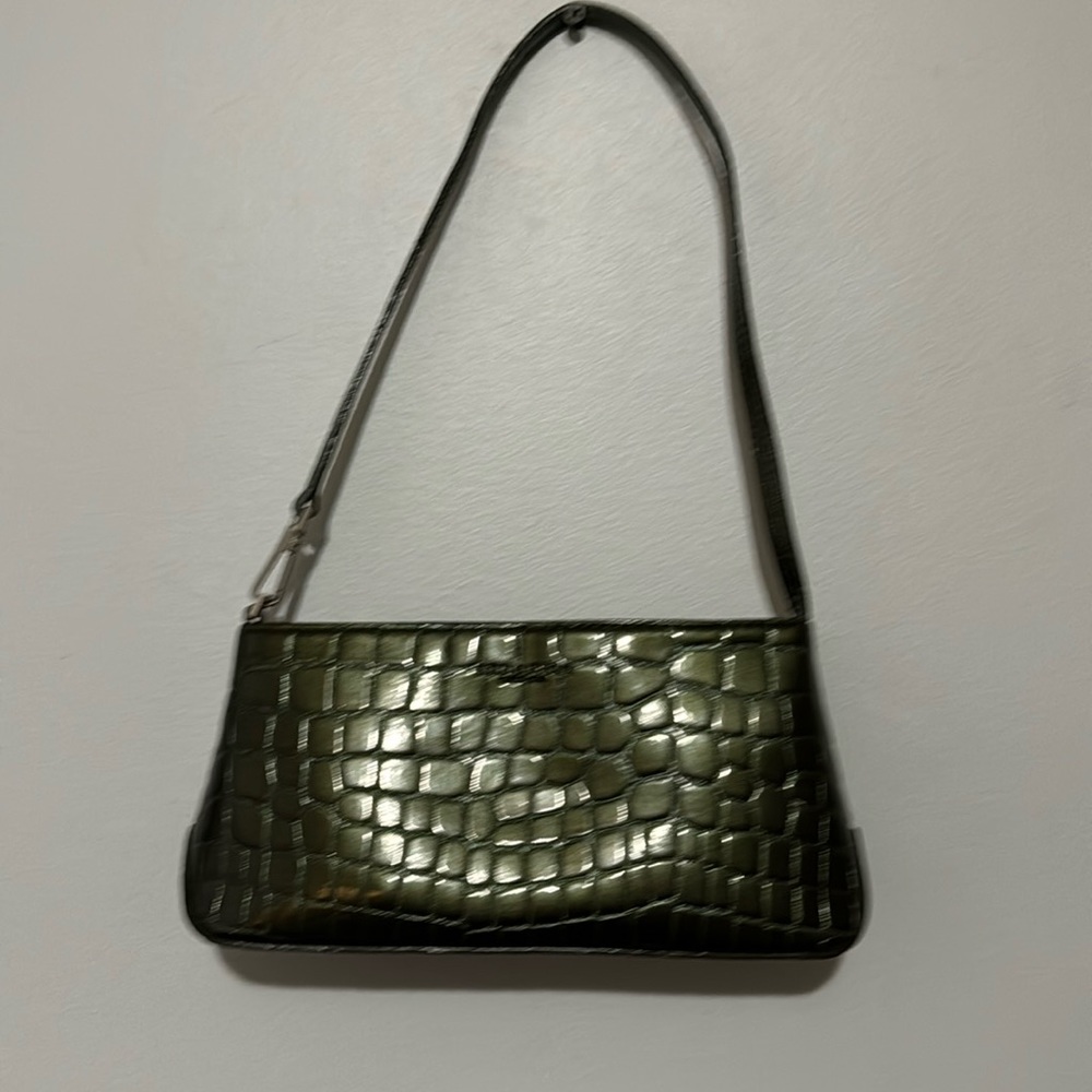Kenneth Kole Reaction Mini Pebble Purse Metallic Pine - Gem
